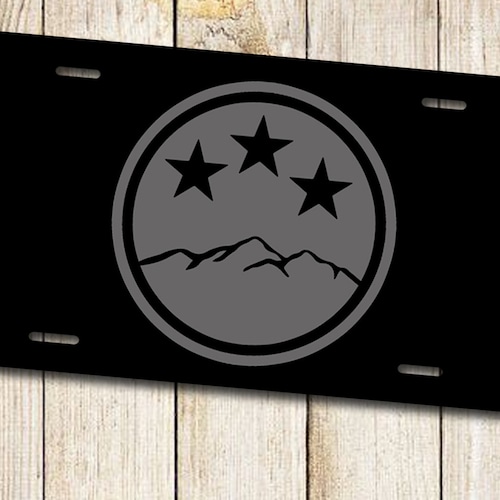 Tennessee Mountain Tristar License Plate/black TN Tri Star - Etsy