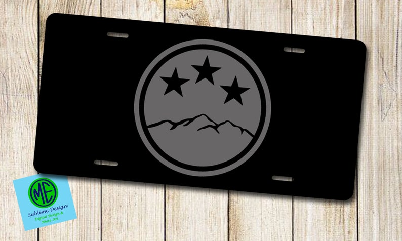 Tennessee Mountain Tristar License Plate/black TN Tri Star | Etsy