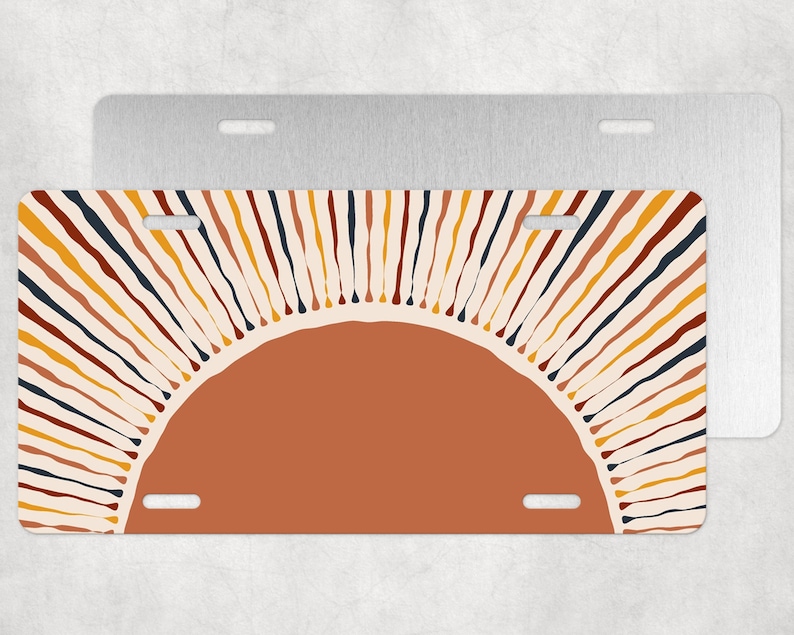 Sun Burst License Plate Boho Sun License Plate Frame Sun Car - Etsy
