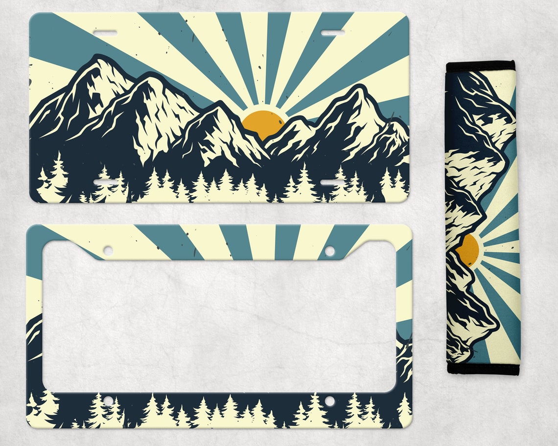 Retro Mountain License Plate Adventure Plate Frame Camper - Etsy