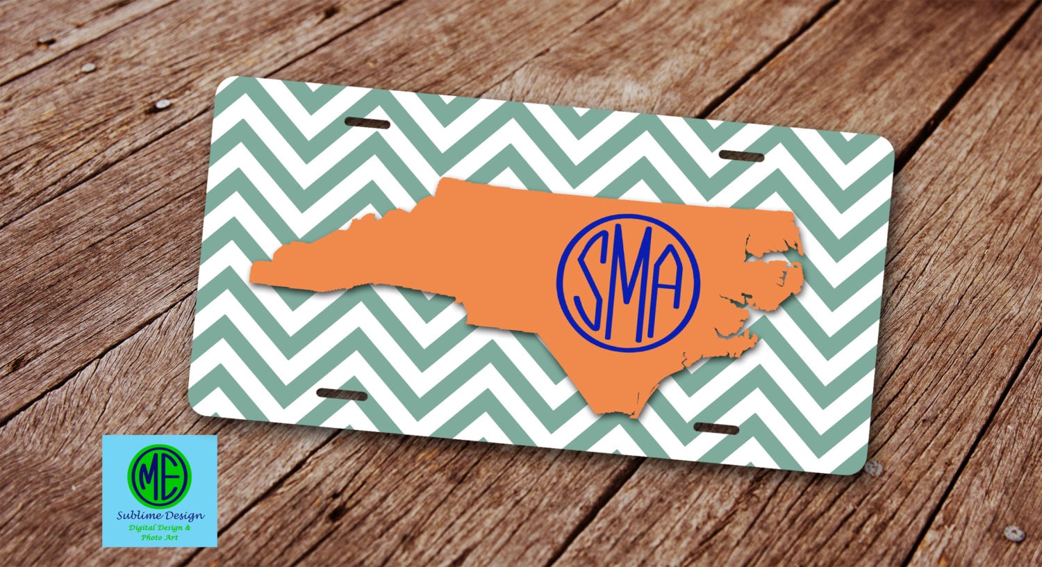 North Carolina Monogram License Plate. Custom License Plate. | Etsy