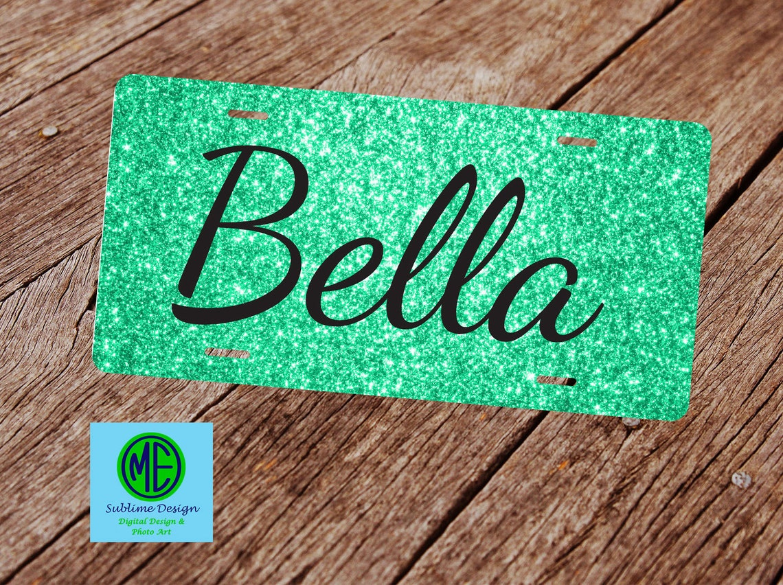 Glitter License Plate. License Plate Frame. Faux Glitter - Etsy