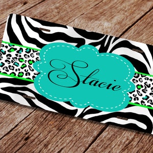 Zebra and Leopard Print Monogram Personalized License Plate. Animal ...
