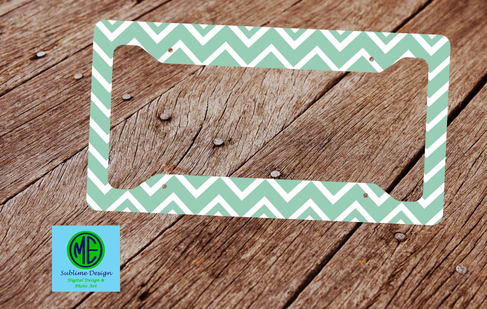 Chevron License Plate. License Plate Frame. Monogram License | Etsy