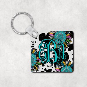 Western Faux Glitter Monogram License Plate, Cow Print License Plate ...
