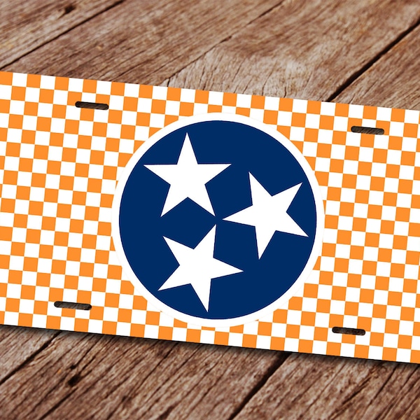 Tn Mountain Tri Star License Plate - Etsy