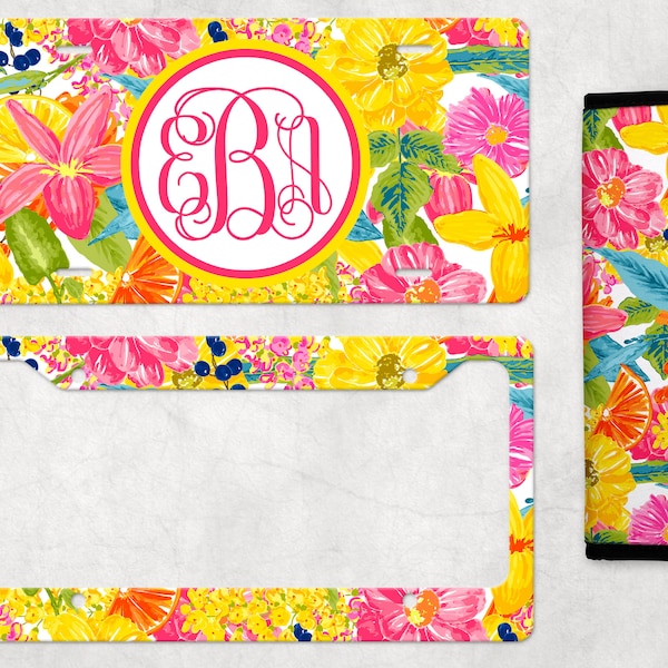 Preppy License Plate Monogram - Etsy