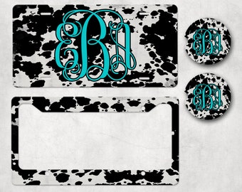 Cow Print Monogram License Plate Personalized License Plate - Etsy