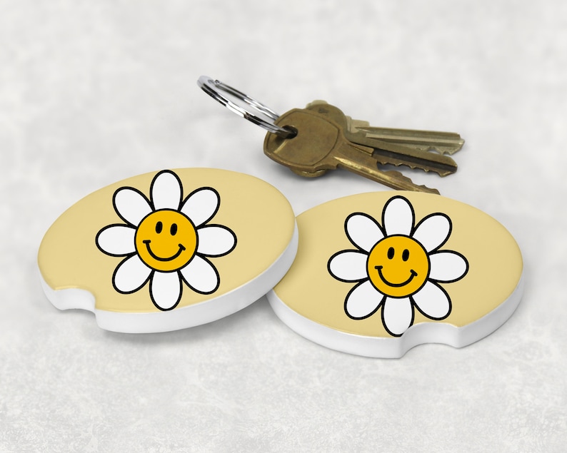 Retro Smiley Face Flower-retro Daisy License Plate-hippie - Etsy