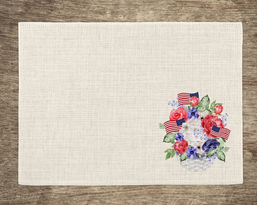 Independence Day Place Mats, 4th of July Linen Place Mats, Fourth of ...
