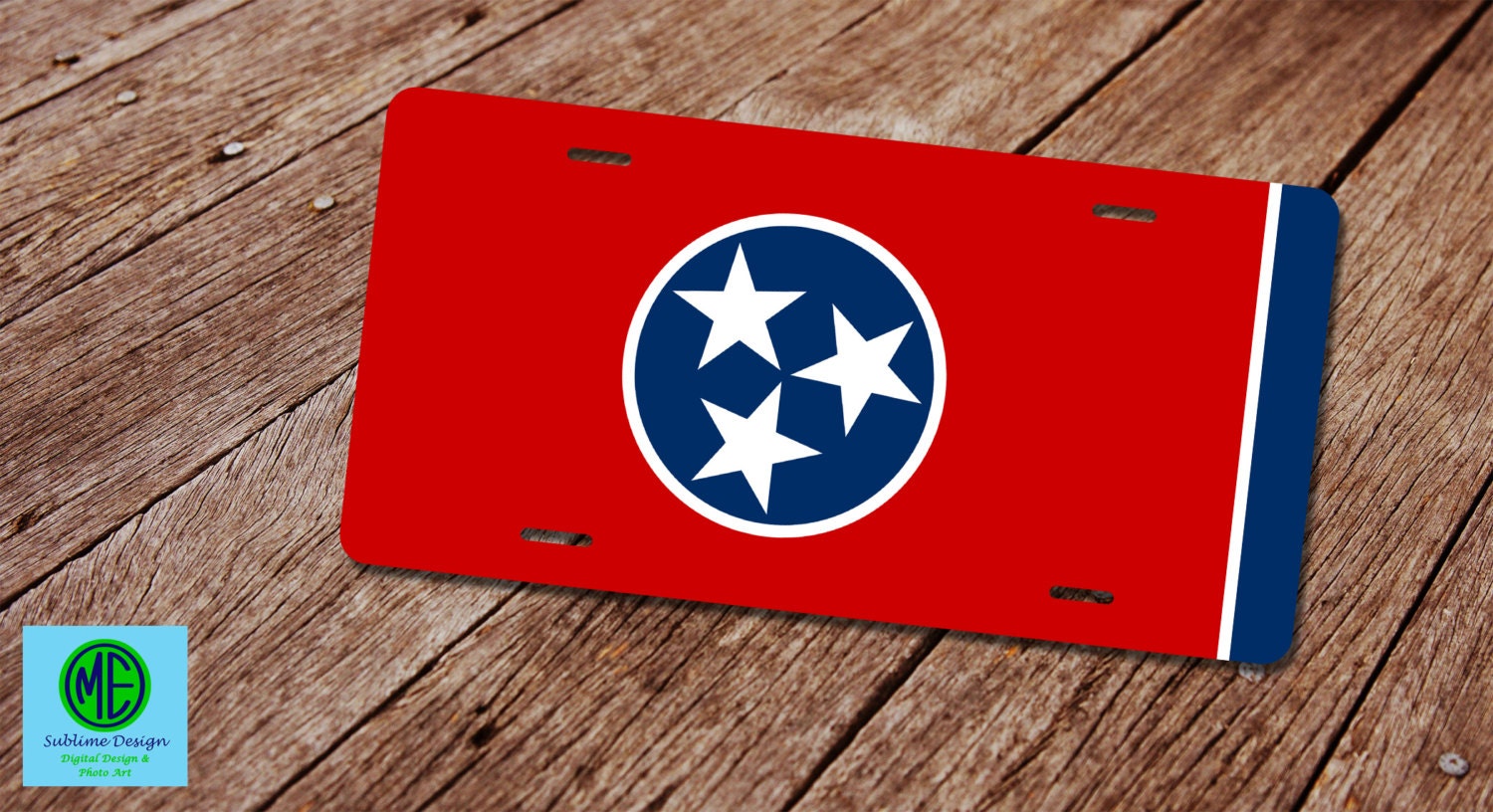 Tennessee State Flag License Plate. License Plate Frame. Tri - Etsy