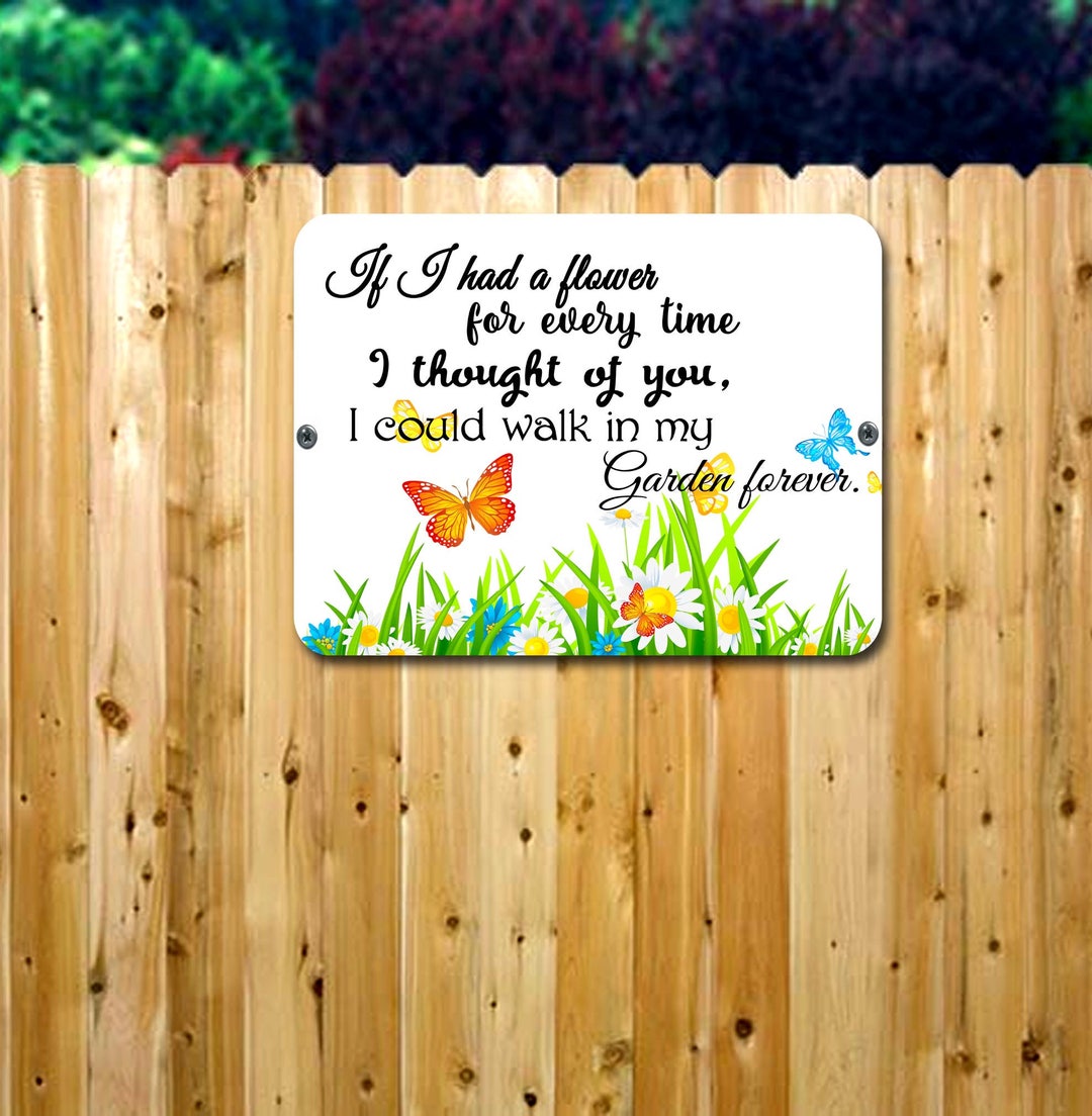 Custom Metal Sign/metal Garden Sign/flower Garden Sign/metal Butterfly ...