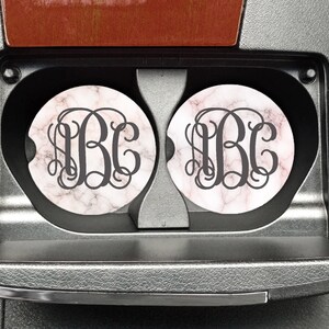 Car Coasters,set of 2, Marble Car Coasters, Monogram Car Coasters - Etsy