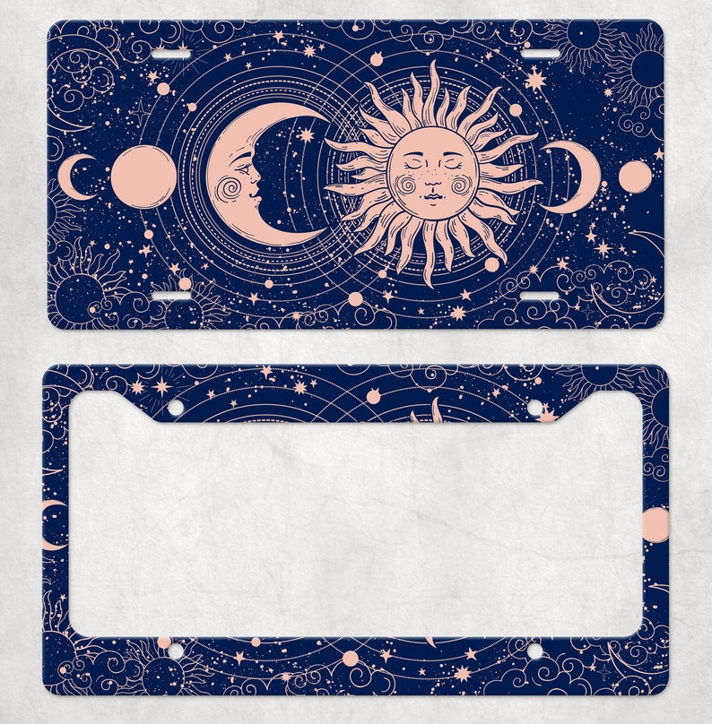 Celestial Sun and Moon License Plate-license Plate - Etsy