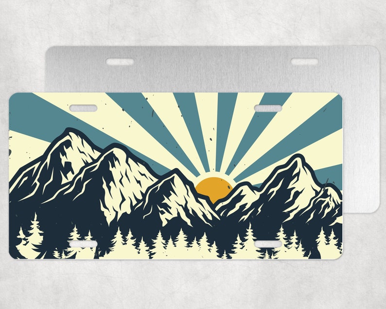 Retro Mountain License Plate Adventure Plate Frame Camper - Etsy