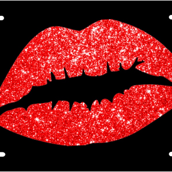 Red Glitter Lips - Etsy