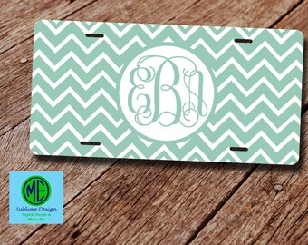 Chevron License Plate. License Plate Frame. Monogram License | Etsy