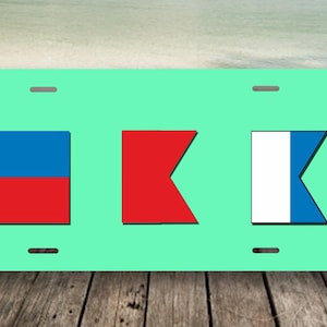Custom License Plate. Nautical Flag License Plate. Monogram Nautical ...