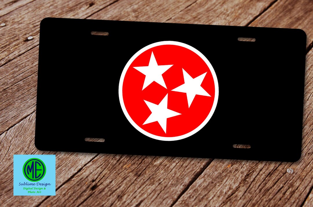 Custom License Plate. License Plate Frame. Tri Star Front Car Tag ...
