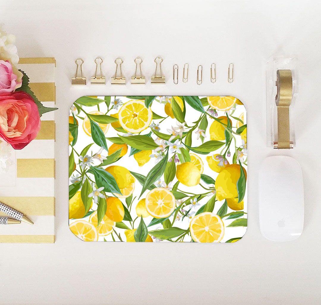 Water Color Lemon Mouse Pad, Lemon Mouse Pad, Custom Lemon Mouse Pad ...