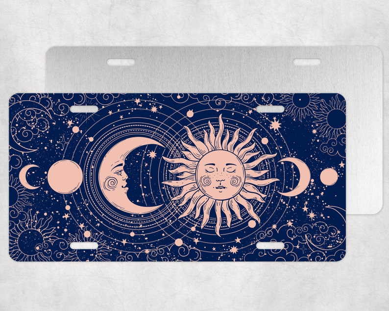 Celestial Sun and Moon License Plate-license Plate - Etsy