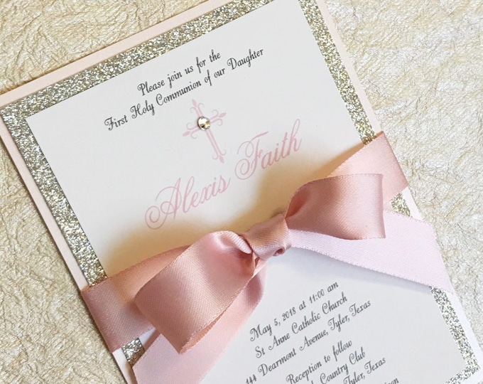 Baby Girl Baptism Invitation Girl Christening Invitation First ...