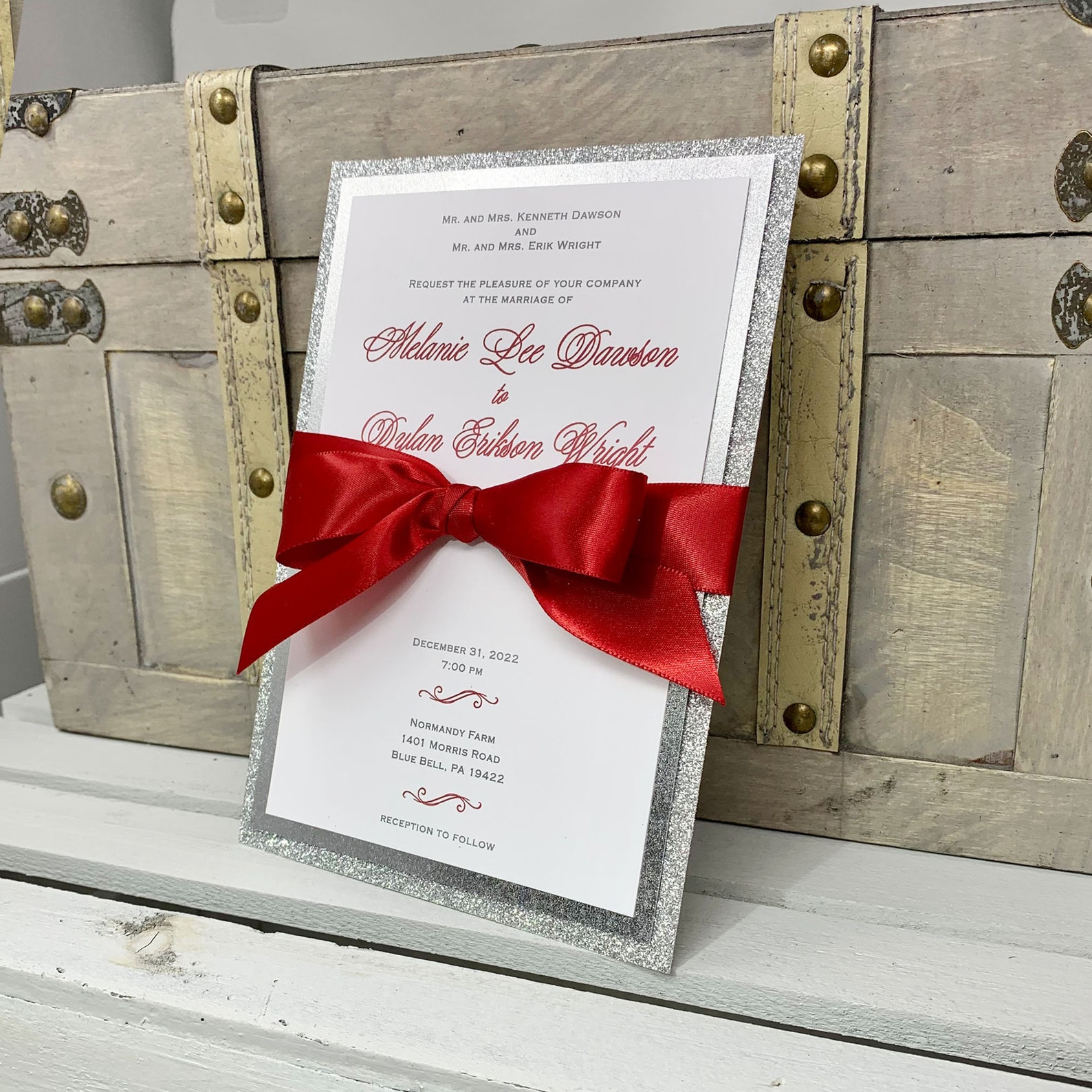 Elegant Red and White Wedding Invitation Red Quinceanera - Etsy