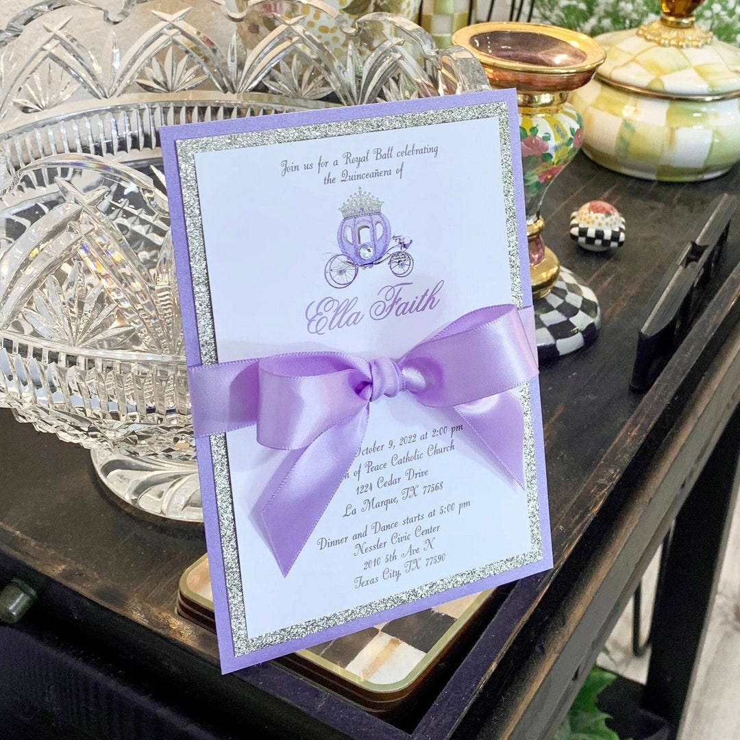 Quinceanera Invitation Purple Quinceanera Invitation Lilac Princess ...