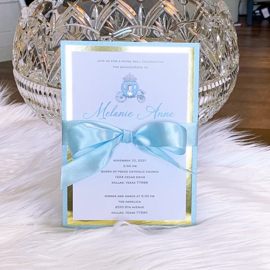 Princess Bridal Shower Invitation Blue Bridal Shower Invitation Elegant ...