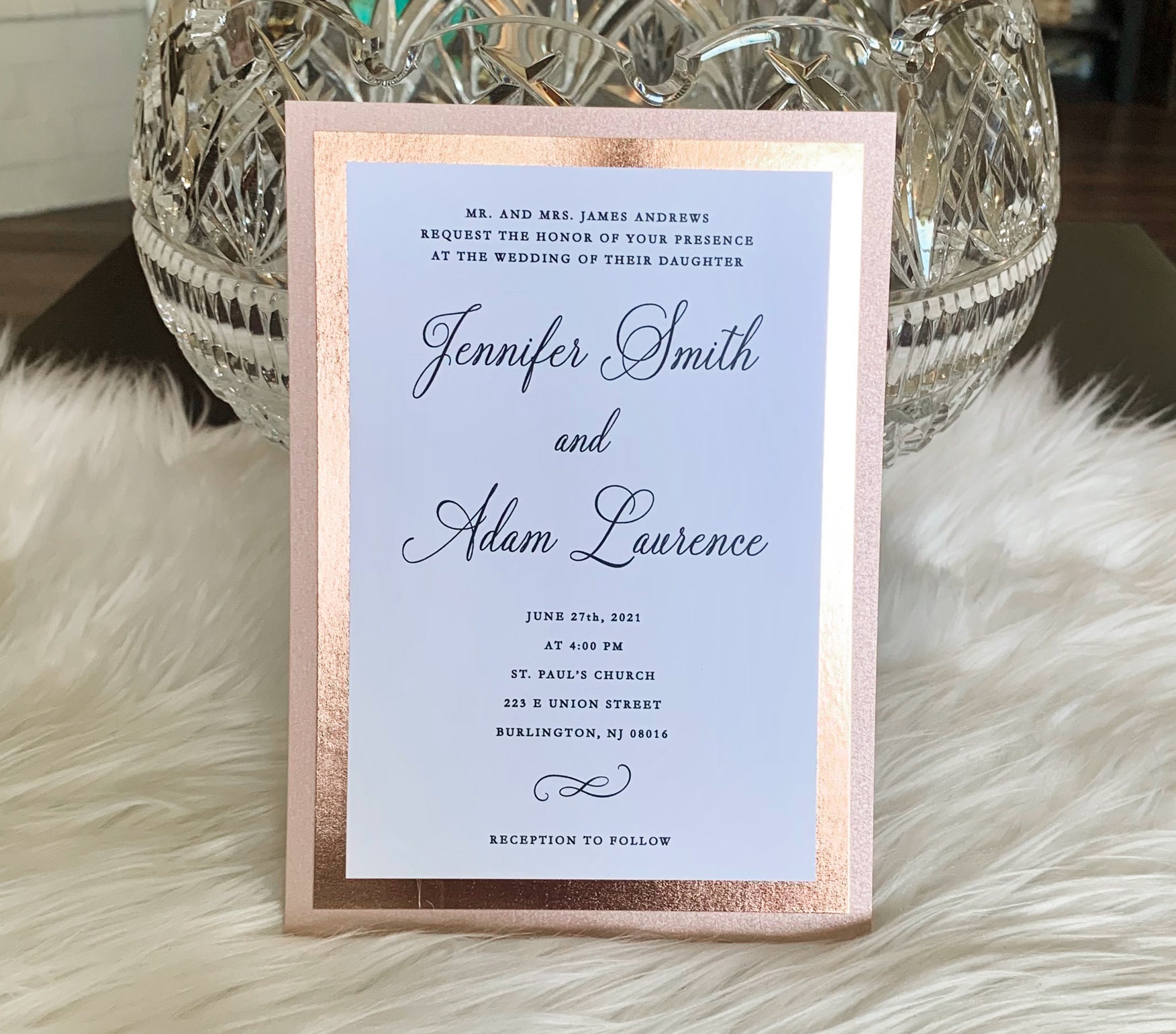 Rose Gold Wedding Invitation Rose Gold Quinceanera Invitation - Etsy