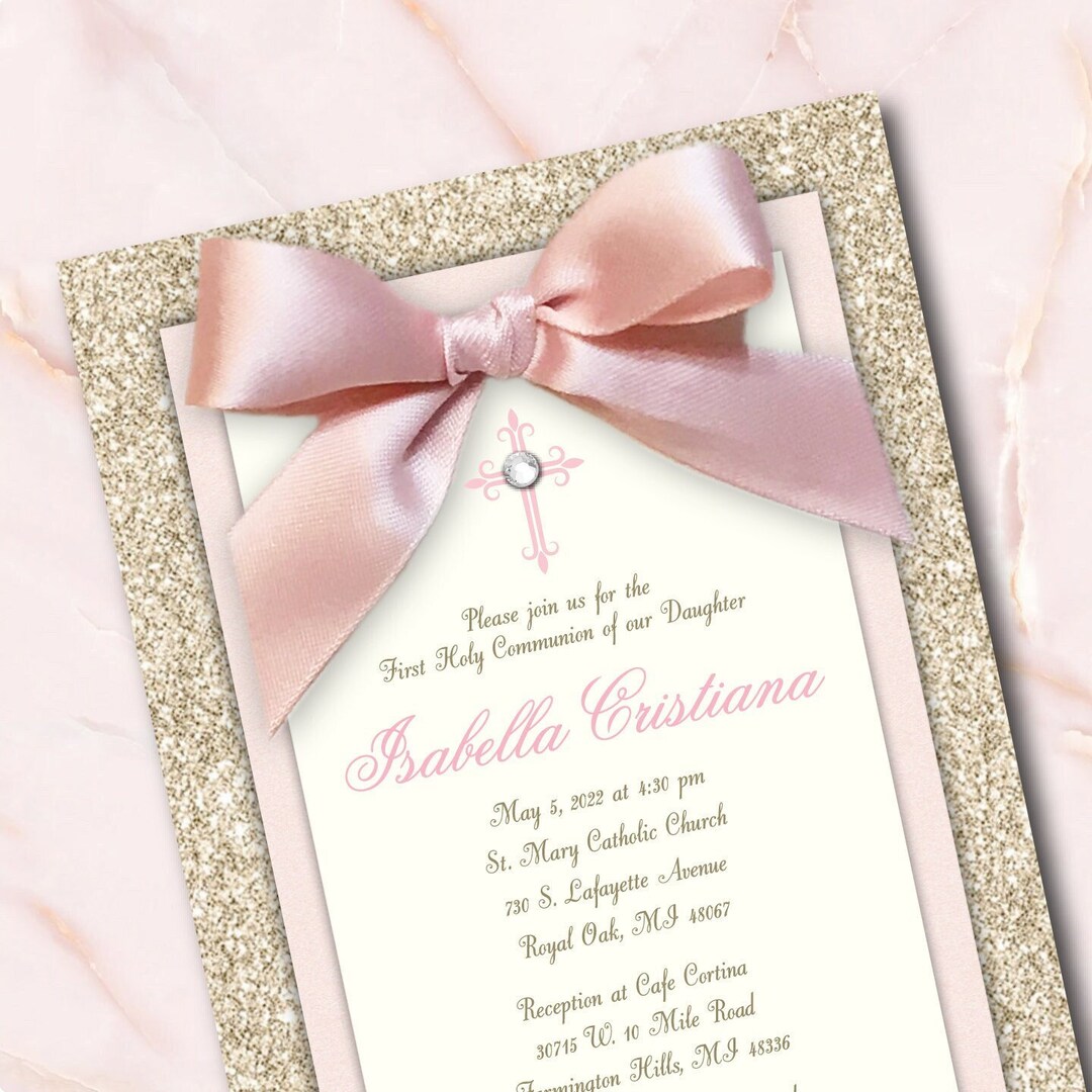 Girl First Communion Invitation Girl First Holy Communion Invitation ...