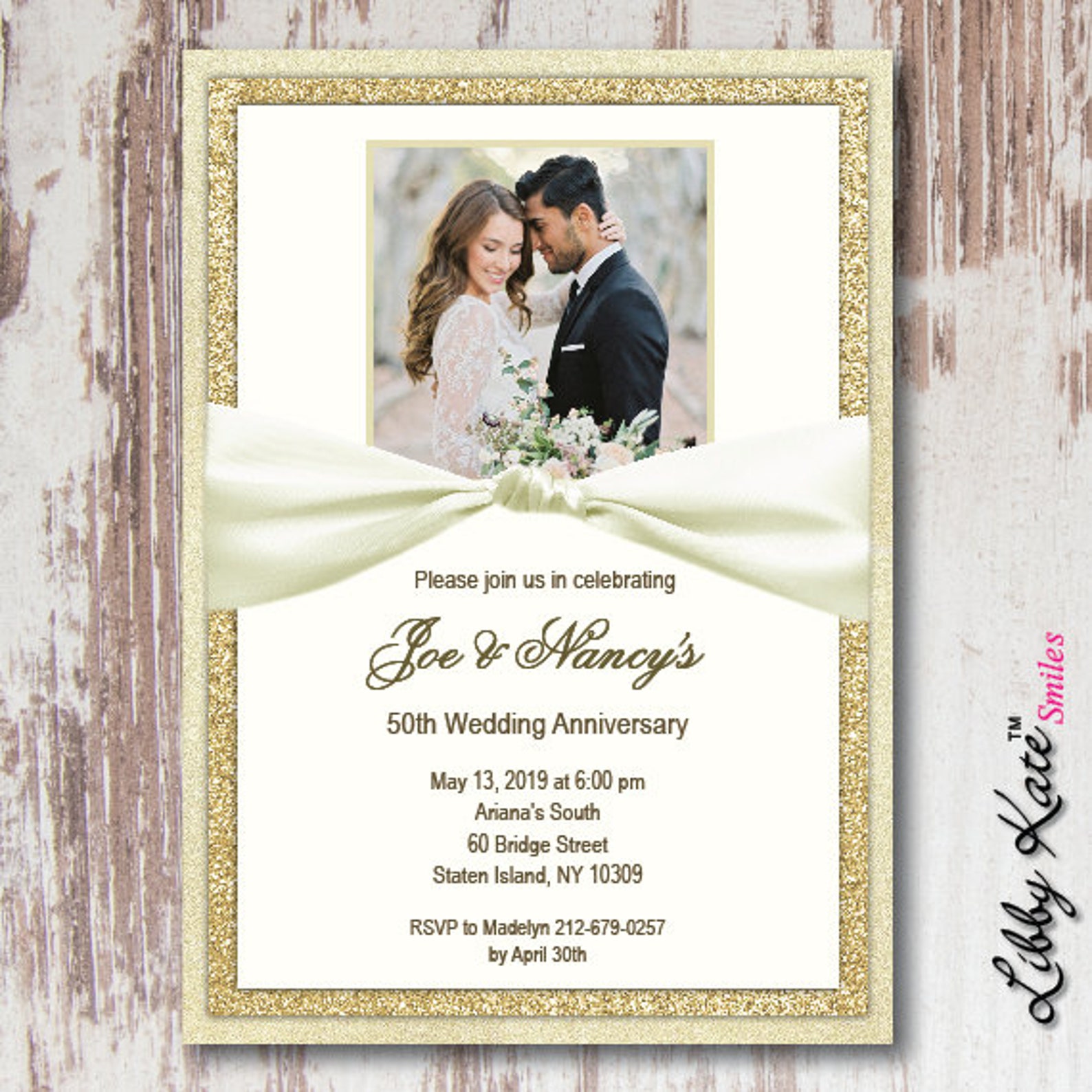 50th Wedding Anniversary Invitation Golden Wedding Invitation | Etsy