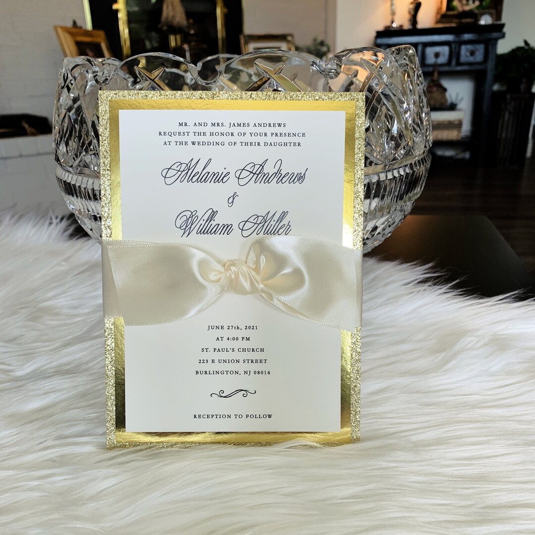 Gold Wedding Invitation Gold Foil Wedding Invitation Classy Invitation ...