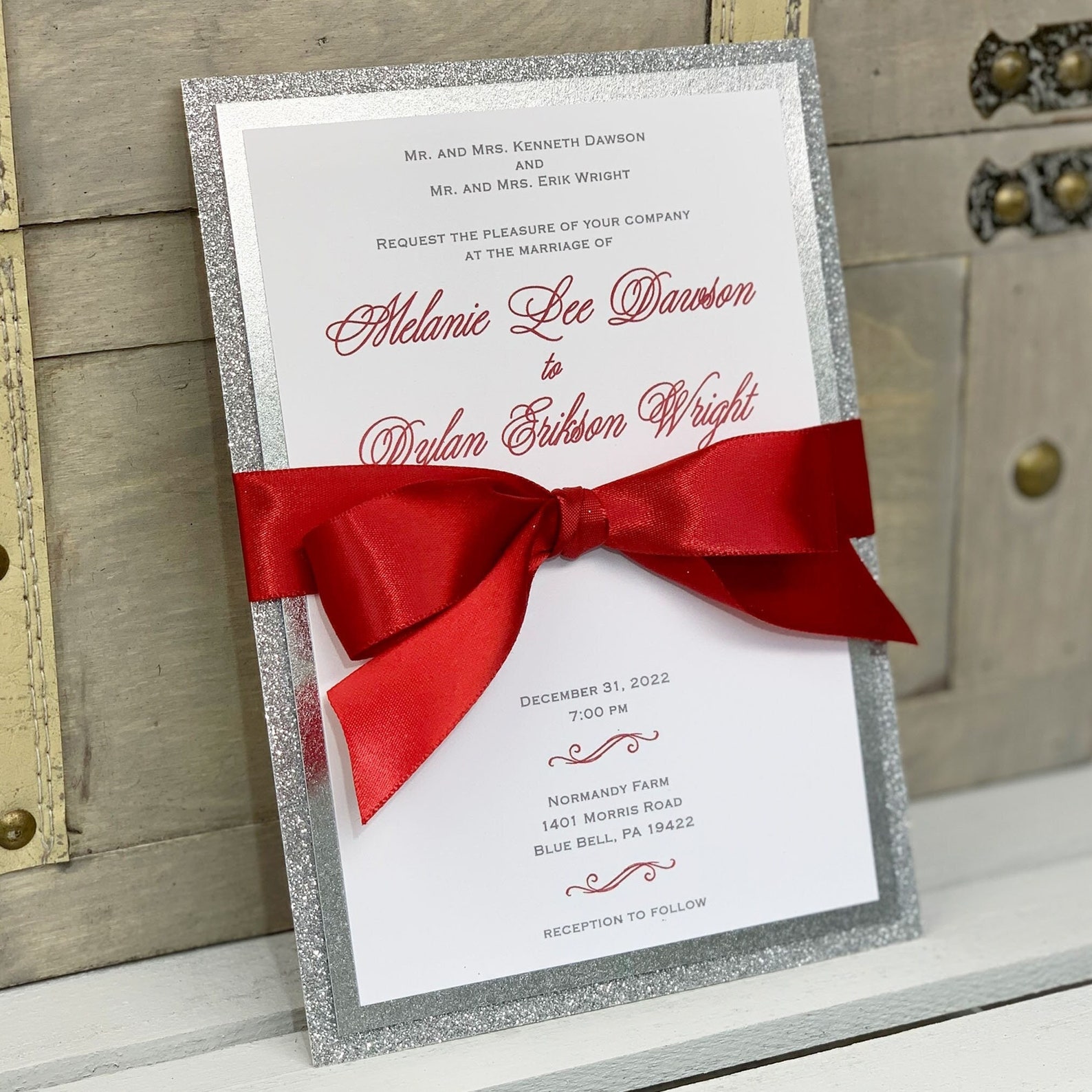 Elegant Red and White Wedding Invitation Red Quinceanera - Etsy