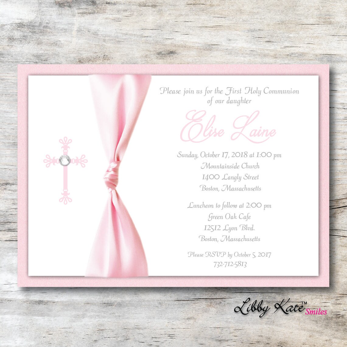 Girl First Communion Invitation Girl Communion Invitation - Etsy