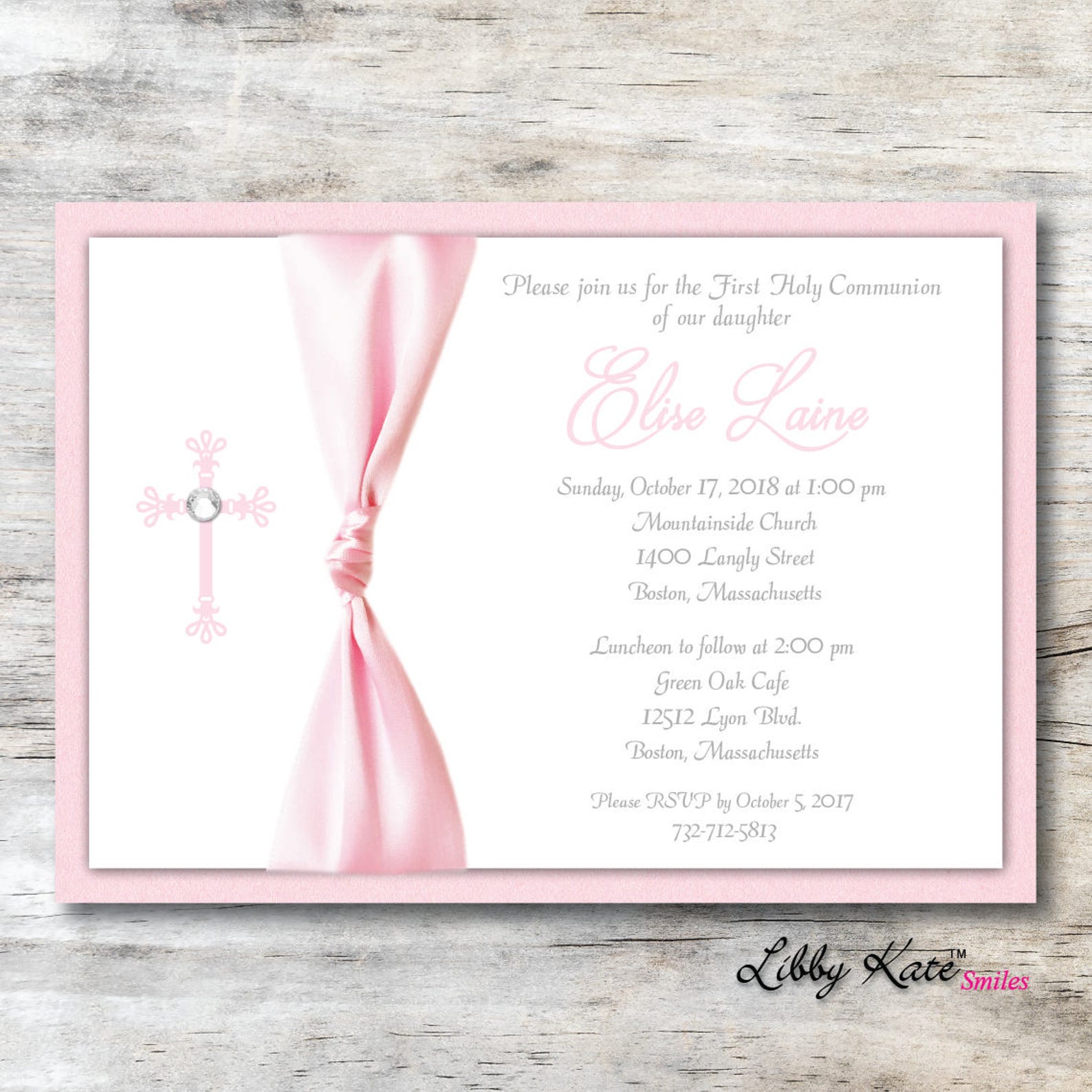 Girl First Communion Invitation Girl Communion Invitation - Etsy