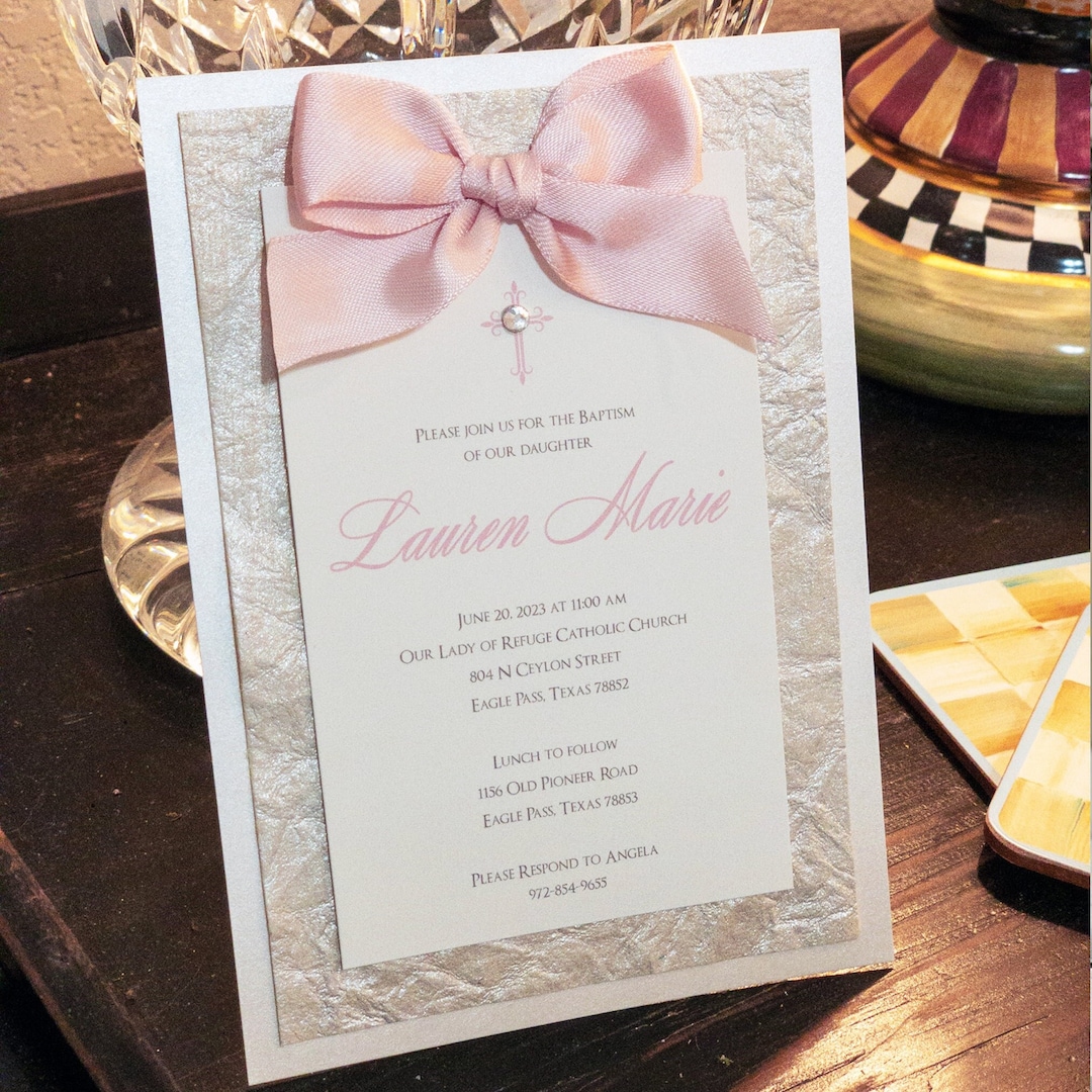 Baby Girl Baptism Invitation Girl Christening Invitation First ...