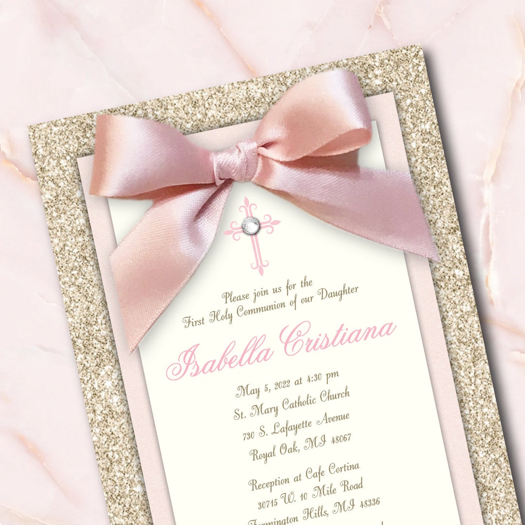 Girl First Communion Invitation Girl First Holy Communion - Etsy