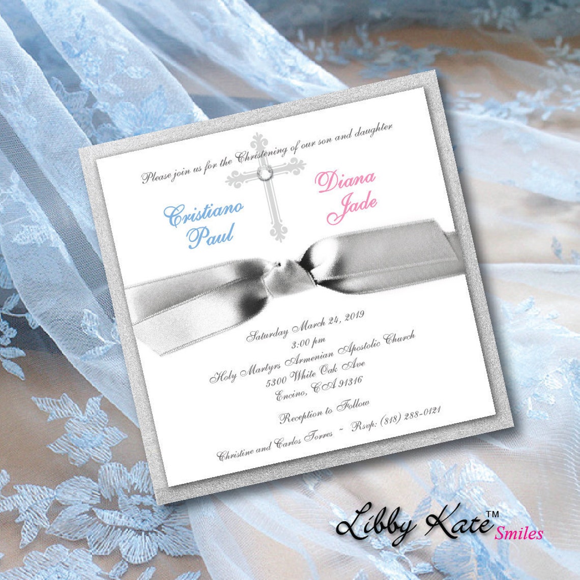 Twin First Communion Invitation Twin Boy and Girl - Etsy