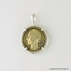 French Coin Jewelry With Vintage France Art Deco Coin in Handmade ...