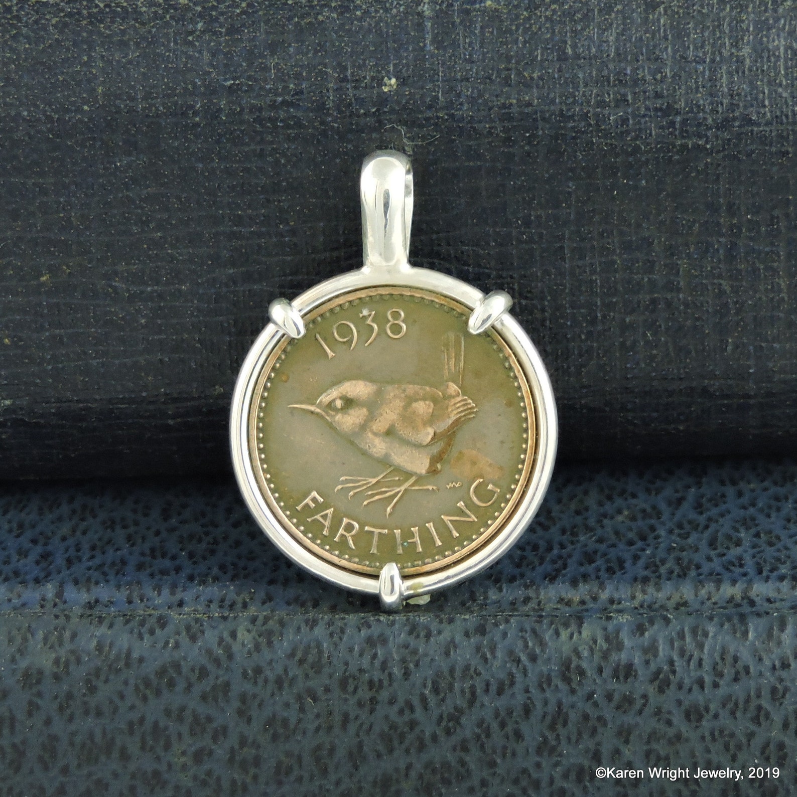 UK Coin Jewelry With Vintage George VI or Elizabeth II Farthing Bird ...