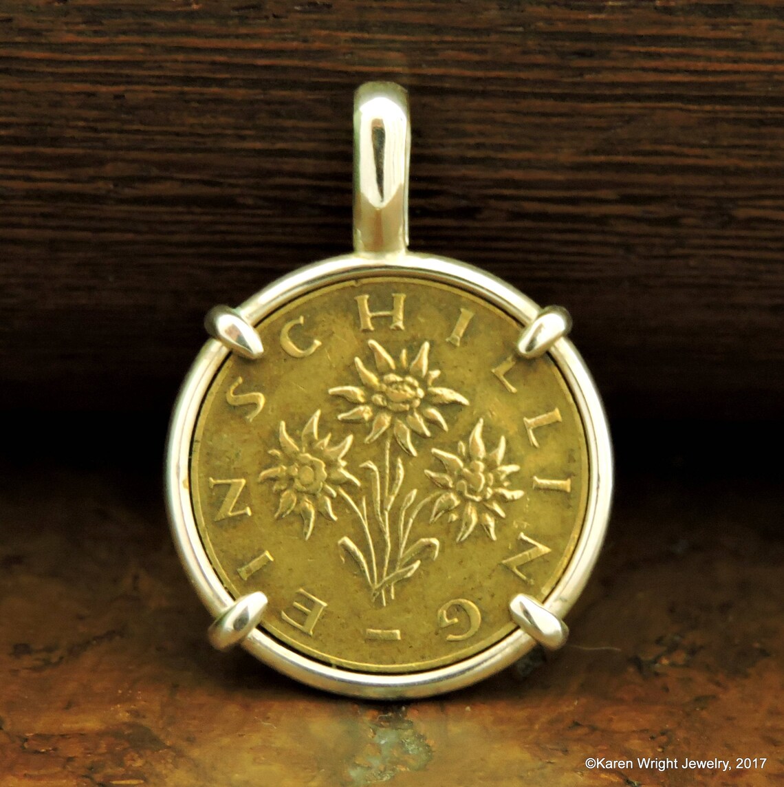 Austrian Coin Jewelry With Vintage Edelweiss Schilling in Handmade ...