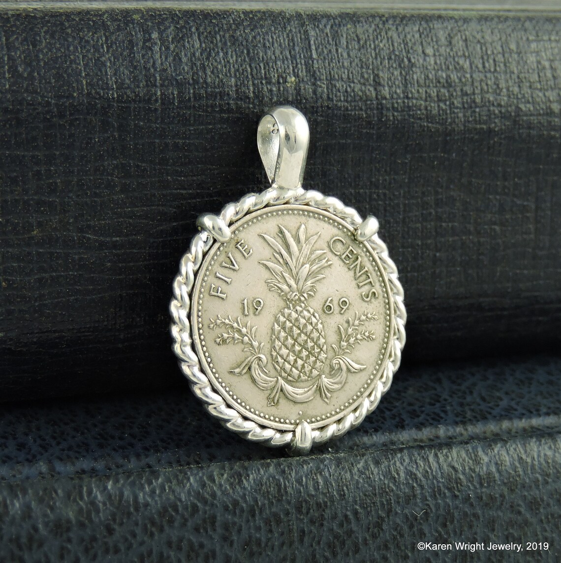 Birthday Coin Jewelry With Vintage Bahamas Coin in Handmade Sterling ...