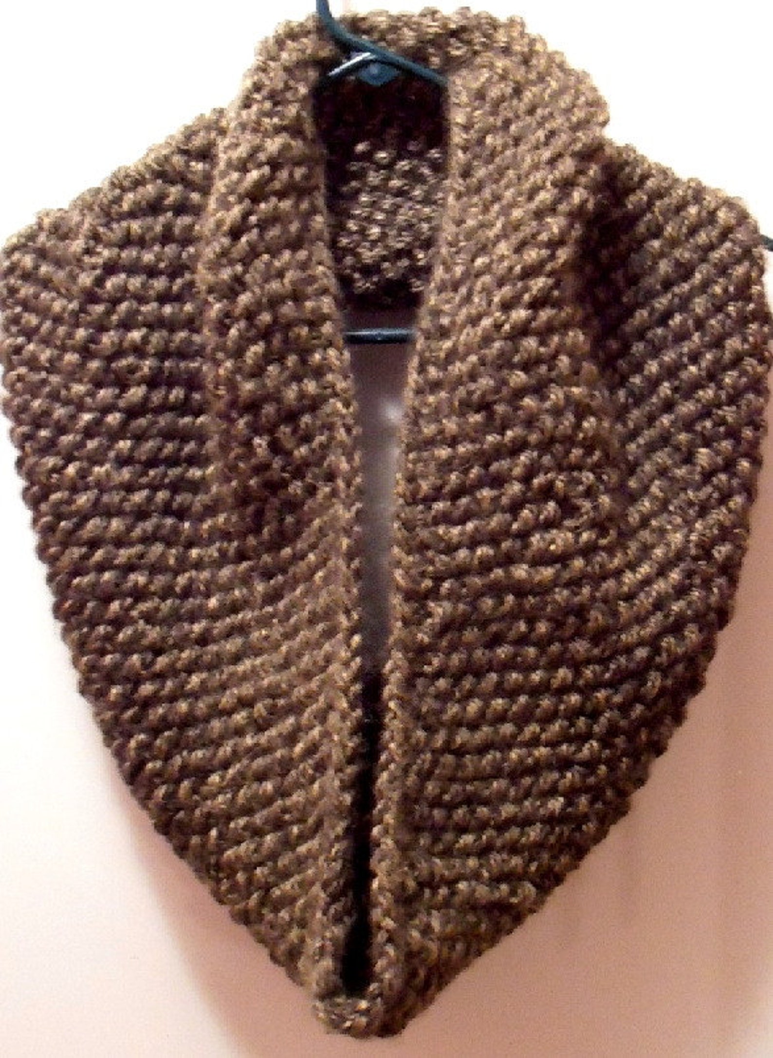 Brown Infinity Scarf, Soft Country Cowl, Crocheted Warm Brown Scarf ...