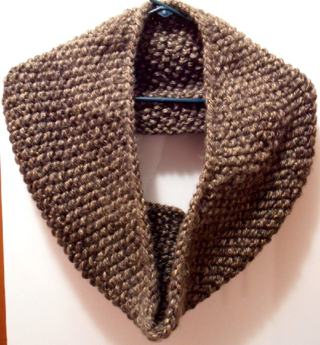 Brown Infinity Scarf, Soft Country Cowl, Crocheted Warm Brown Scarf ...