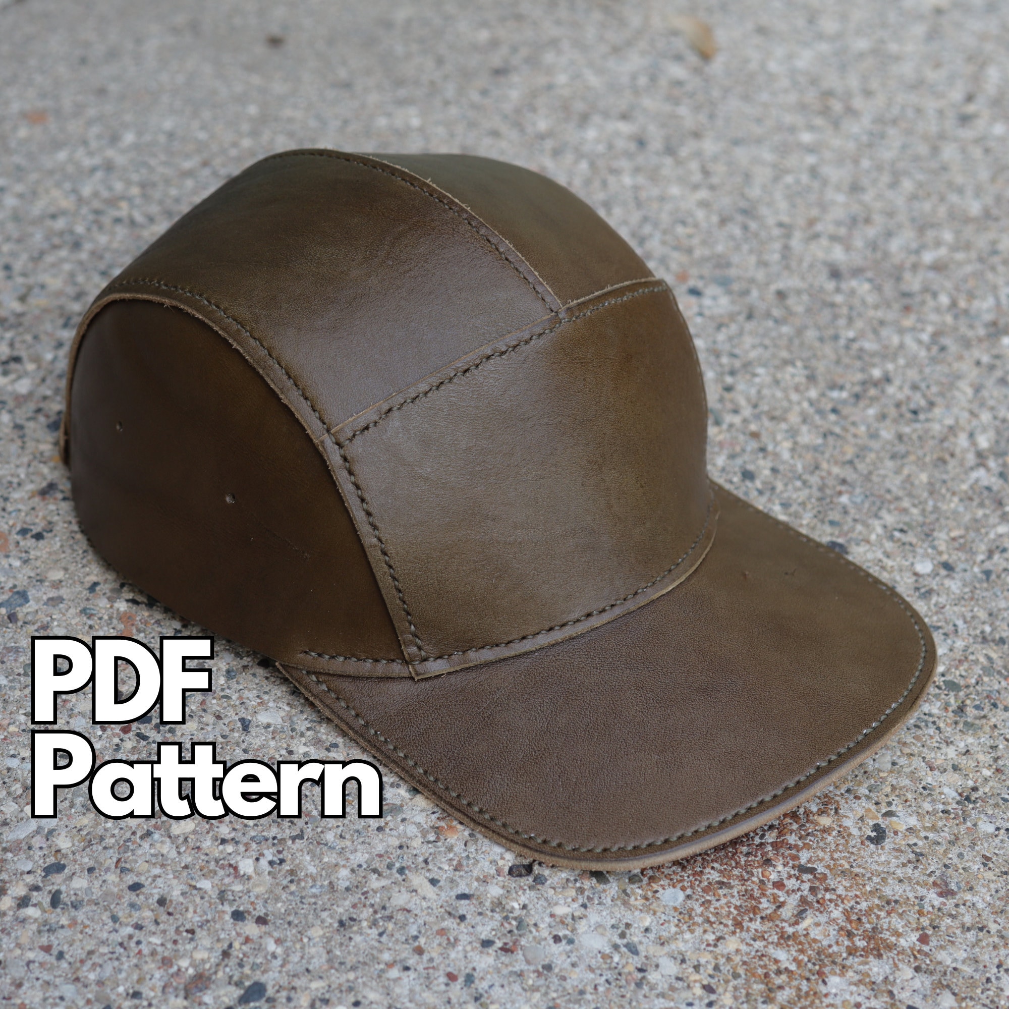 Leather 5 Panel Hat PDF Pattern / Veg Tan Leather / DIY / Template ...