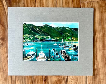 Vintage Postcard Yacht Harbor Santa Barbara California Boats - Etsy
