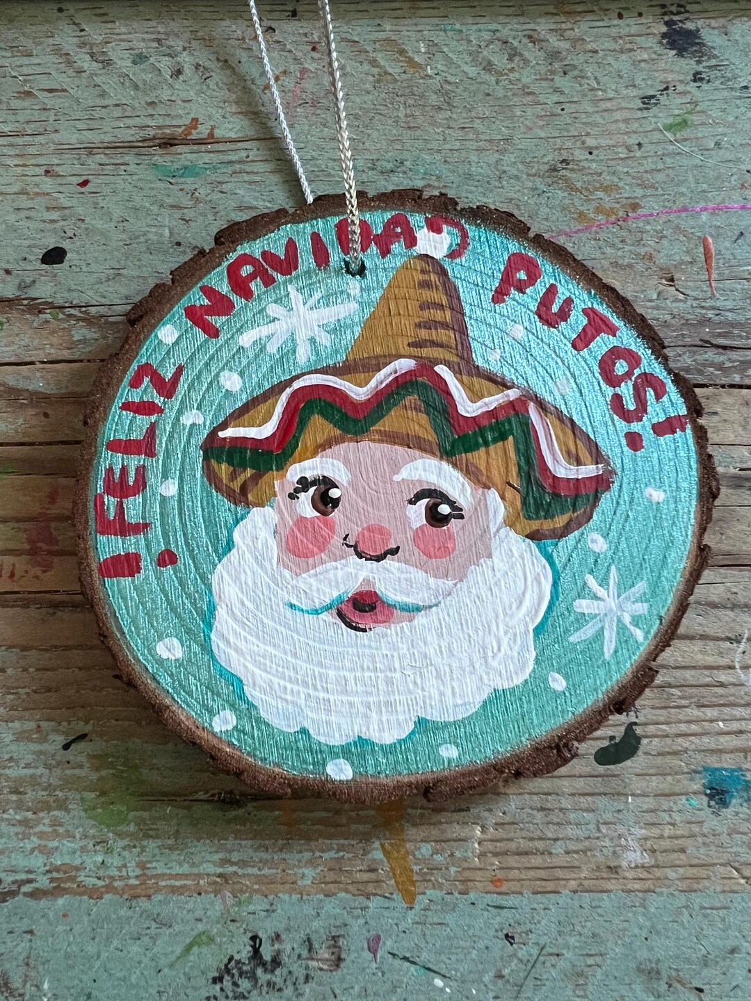 Hand Painted Mexican Santa Christmas Ornament - Etsy