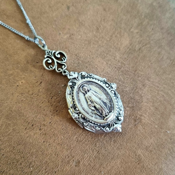Virgin Mary Locket - Etsy