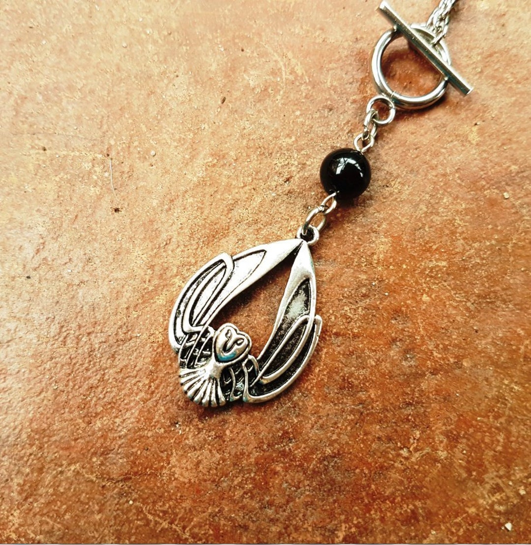 Silver Owl Necklace Celtic Protection Talisman Amulet Pagan Witchcraft ...